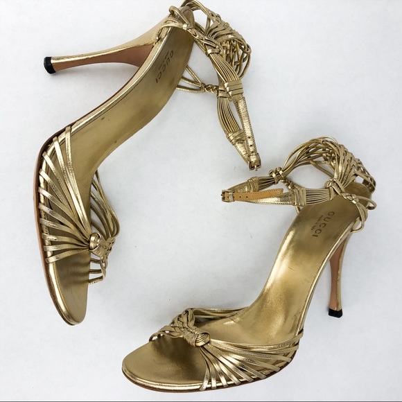 Gucci | Shoes | Gucci Gold Metallic Heels | Poshmark